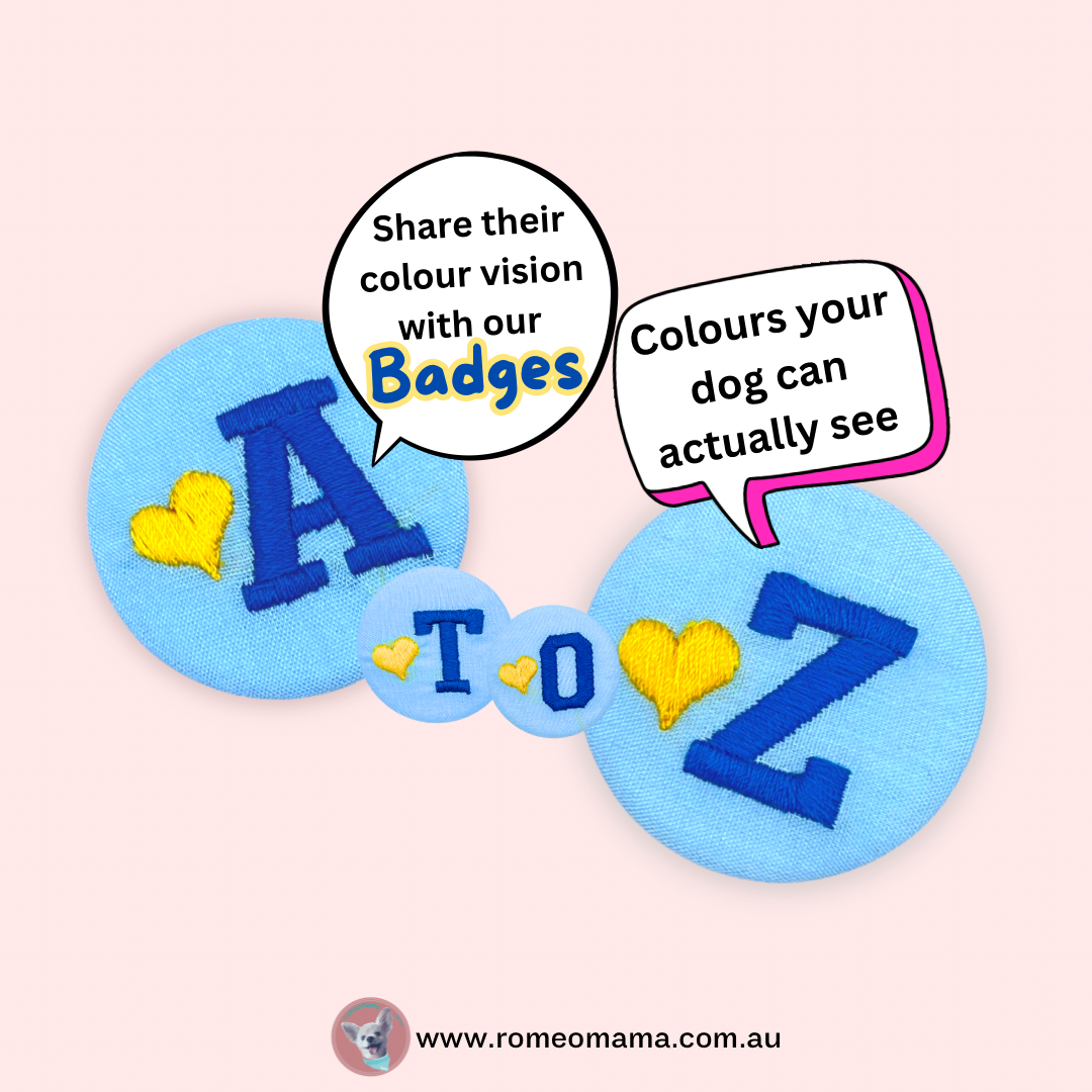 Initial Badges -Colours Your Dog Can Actually See – Romeo Mama™